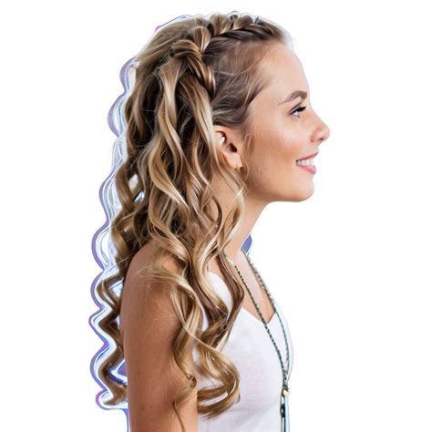 Download Wavy Hair Waterfall Braid Png 79