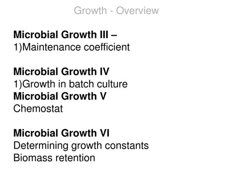 Ppt Microbial Growth Overview Of Terms Exponential Growth U Td Productivity Powerpoint