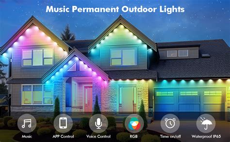 Music Permanent Outdoor Rgb Smart Eaves Lights With App Control Ip65