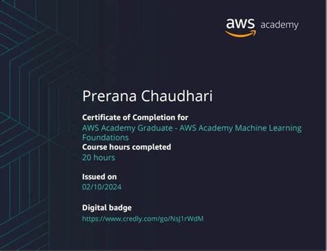 Completed Aws Academy Machine Learning Course Prerana Chaudhari Posted On The Topic Linkedin