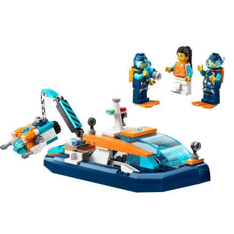 Lego City 60377: Explorer Diving Boat Split Set, Boat and Minifigure ...