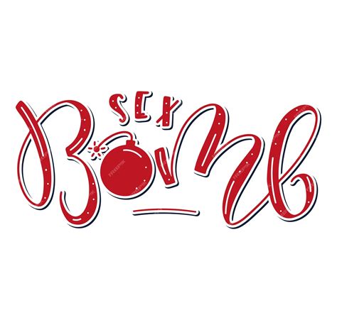 Premium Vector Sex Bomb Red Lettering