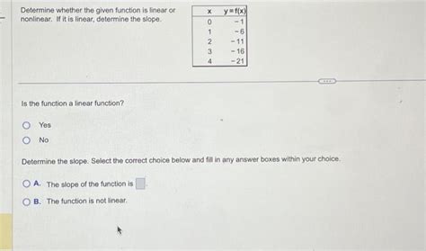 Solved Determine Whether The Given Function Is Linear Or Chegg