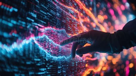 Engineer Interacting With Digital Manufacturing Data Visualization Stock Image Image Of Smart