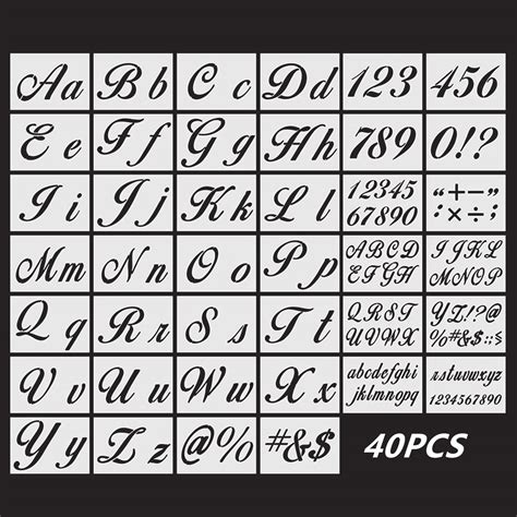 40 Pack Letter Stencils Alphabet Templates Including Upper Lower Case