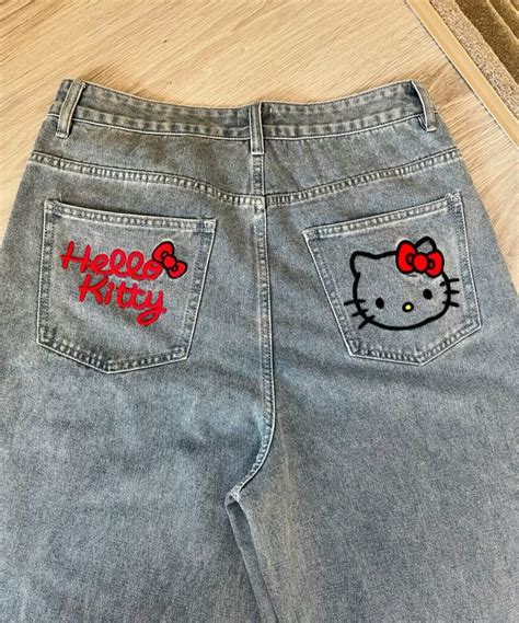 Hello Kitty Jeans In 2025 Custom Jeans Diy Denim Diy Clothes Kitty