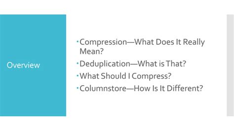accelerating database performance with compression ppt