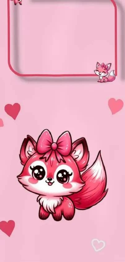 Cute Pink Fox Wallpaper Free Download