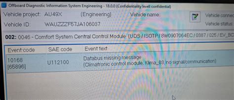 Databus Missing Message Error In Comfort System Audiworld Forums
