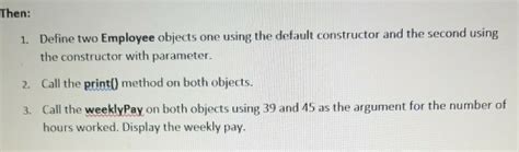 solved define and implement the class employee with the