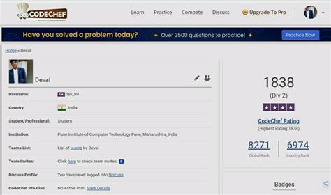 Deval Jivani On Linkedin Finally Reached 4 Star On Codechef After