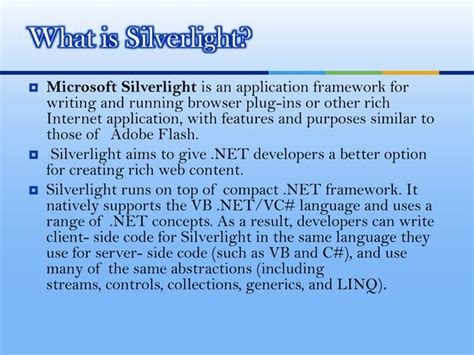 Introduction To Silverlight Ppt