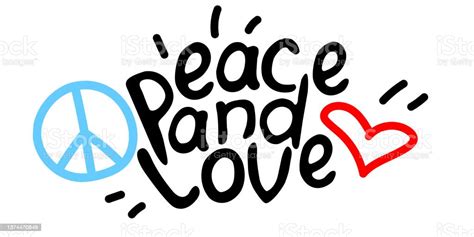 평화와 사랑 반전 평화주의의 주제에 필기 벡터 비문 낙서 전단지 스티커 포스터 배너용 사랑에 대한 스톡 벡터 아트 및 기타 이미지 Istock