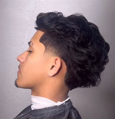 Low Taper With A Mullet Slick Back Rat Tail King Cut Haircut Taper Fade