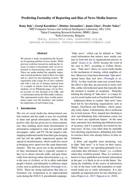 pdf predicting factuality of reporting and bias of news media sources