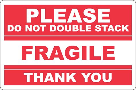 Fragile Do Not Double Stack Labels 150x100mm Custom Labels Stickers Personalised T In Dubai