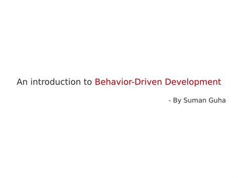 PDF An Introduction To Behavior Driven Development BDD DOKUMEN TIPS
