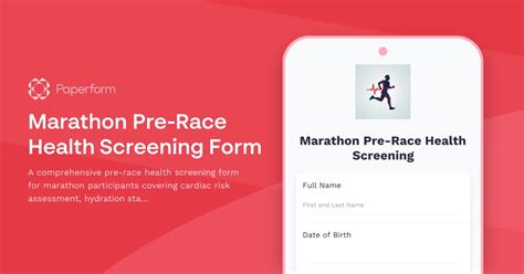 Marathon Pre Race Health Screening Form Template Paperform