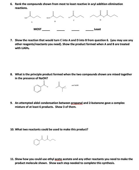 Solved 6 Rank The Compounds Shown From Most To Least