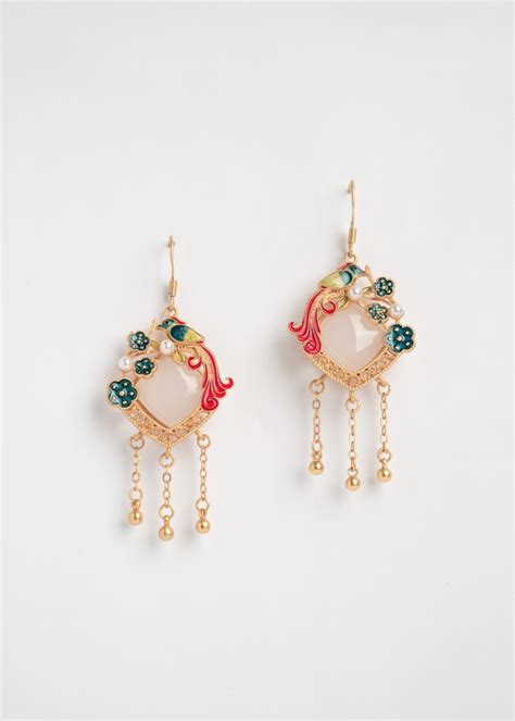 Peacock Grace Hook Earrings • Dreamscaped
