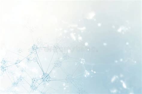 Abstract Molecular Structures In Light Blue With Gradient Background