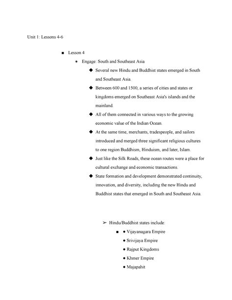 Ap World History Unit 1 Lessons 4 6 Unit 1 Lessons 4 Lesson 4 Engage South And Southeast
