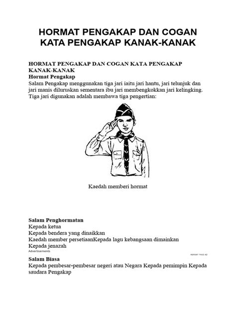 Hormat Pengakap Dan Cogan Kata Pengakap Pdf