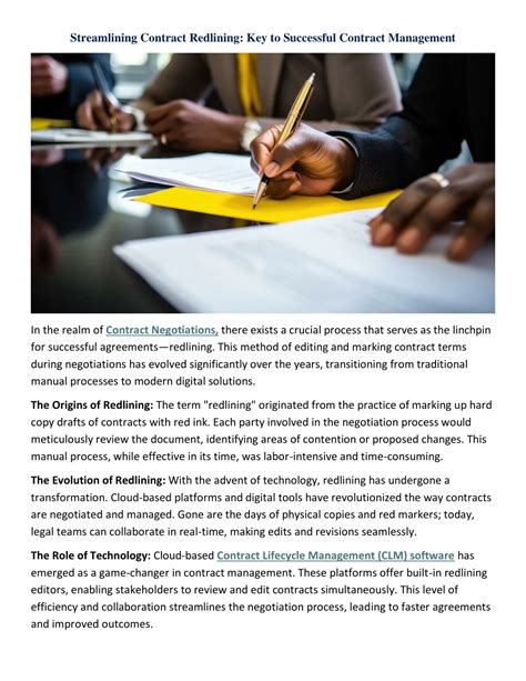 Ppt Contract Redlining Key To Successful Contract Management