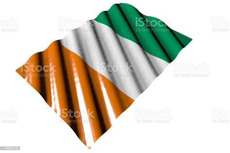 큰 주름코트 D Ivoire의 아름다운 빛나는 플래그는 흰색에 고립 거짓말 어떤 축하 플래그 3d 그림 3차원 형태에 대한 스톡 사진 및 기타 이미지 Istock