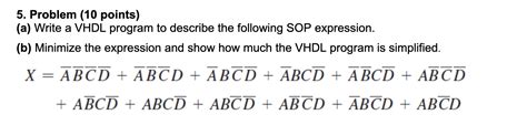 Solved A 5 Problem 10 Points A Write A Vhdl Program To