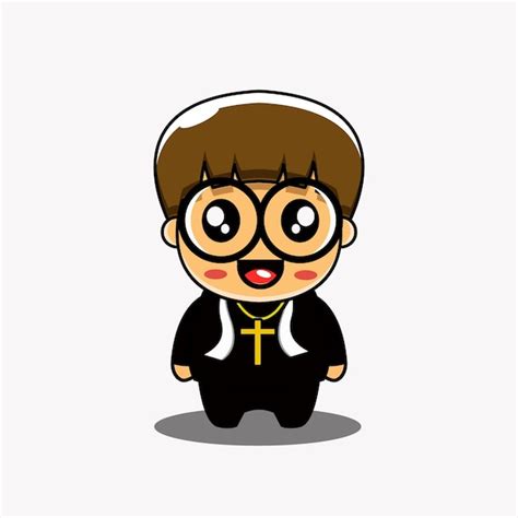Premium Vector Cute Vector Design Illustration Mascot Pastor