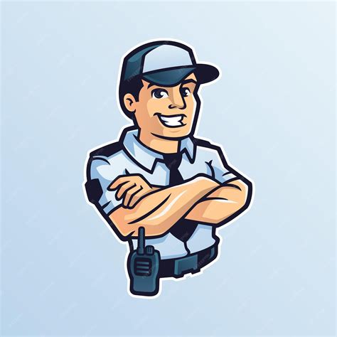 Premium Vector The Security Guy Cartoon Mascot