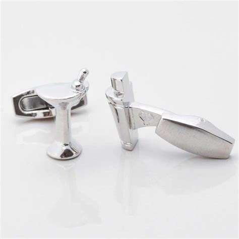 Silver Plated Cocktail Shaker And Glass Cufflinks By Badger And Brown