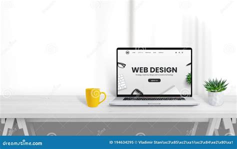 Web Design Studio Promo Web Site On Laptop Display Stock Image Image Of Display Company