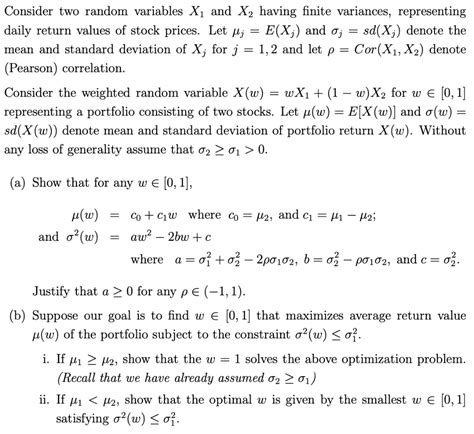 Consider Two Random Variables X1 And X2 Having