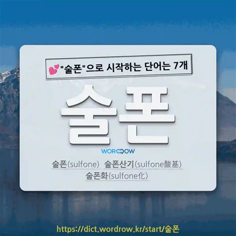 국어사전에서 💕술폰으로 시작하는 단어는 7개