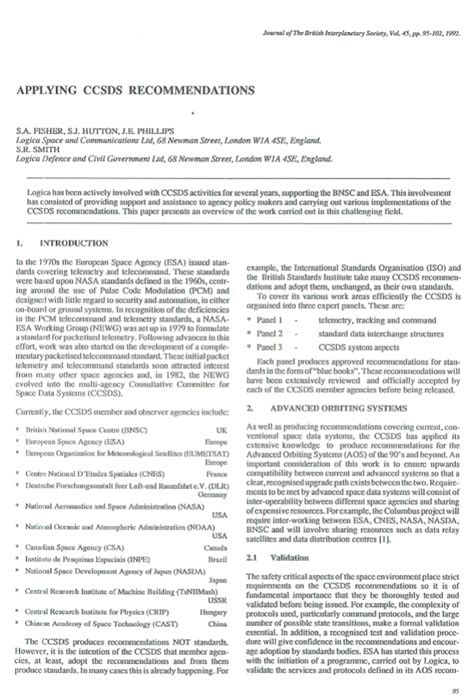 Applying Ccsds Recommendations Bis Shop