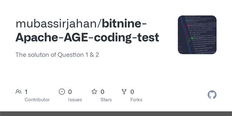 Github Mubassirjahanbitnine Apache Age Coding Test The Soluton Of