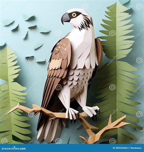 Eye Catching Osprey Paper Craft With Polygon Design Stock Illustration