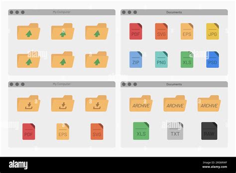 Desktop Interface Window With Folders Files Isolated Simple Ui Vector