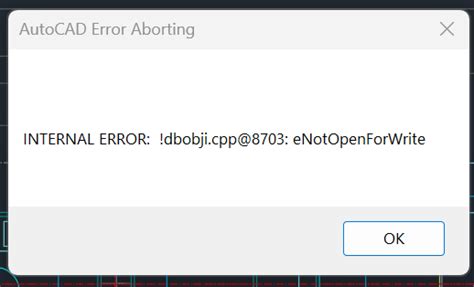 Internal Errordbobjicppxxxx Enotopenforwrite When Copying