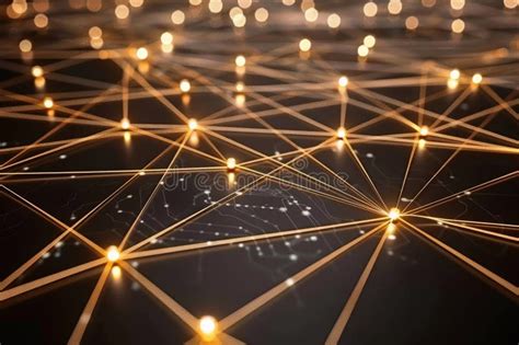 A Glowing Network Of Interconnected Lines And Nodes Showing Neural Networks Stock Illustration