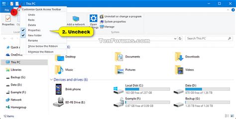 Add Or Remove Quick Access Toolbar Items In Windows 10 File Explorer Tutorials
