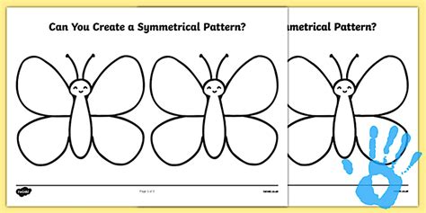 Create A Symmetrical Butterfly Pattern Fingerprint Worksheet Worksheet