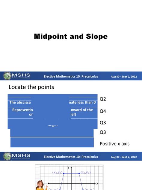Calculating Midpoints And Slopes Of Line Segments Pdf Slope Cartesian Coordinate System