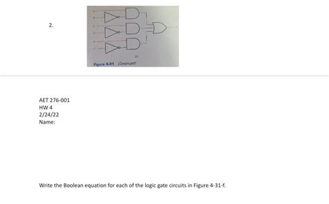 Solved Write The Boolean Equation For Each Of The Logic Gate