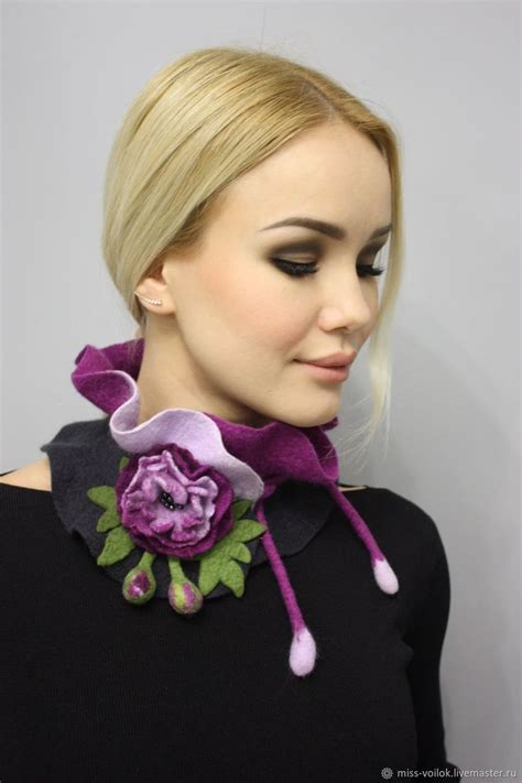 Шарф Сиреневый аромат валяние украшение подарок купить или заказать в интернет магазине на