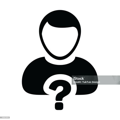 테스트 아이콘 벡터 물음표 남성 사용자 프로필 아바타 기호 에 대 한 도움말 로그인 글리프 Pictogram 건강 검진에 대한 스톡 벡터 아트 및 기타 이미지 Istock