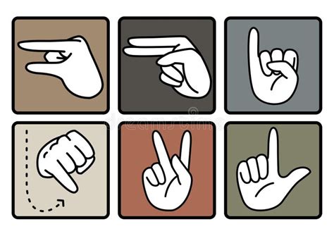 Asl Alphabet Hand Sign Matching Flashcards 2 Stock Illustration Illustration Of Cartoon