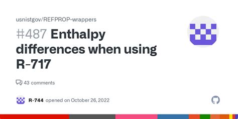 Enthalpy Differences When Using R 717 · Issue 487 · Usnistgovrefprop